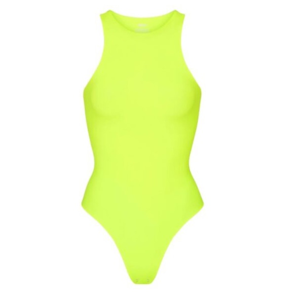 SKIMS | Tops | Skims High Neck Bodysuit Neon Xl | Poshmark